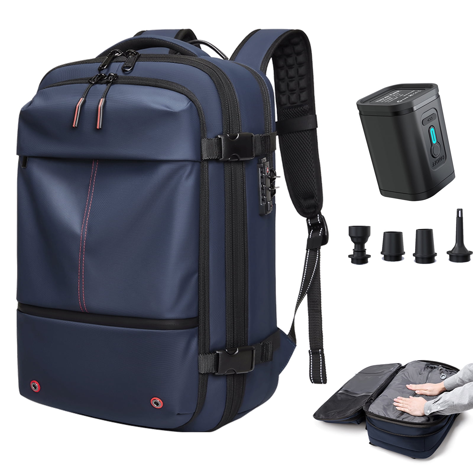 Somago Vacuumable Backpack Expandable Water-resistant Travel Bag with ...