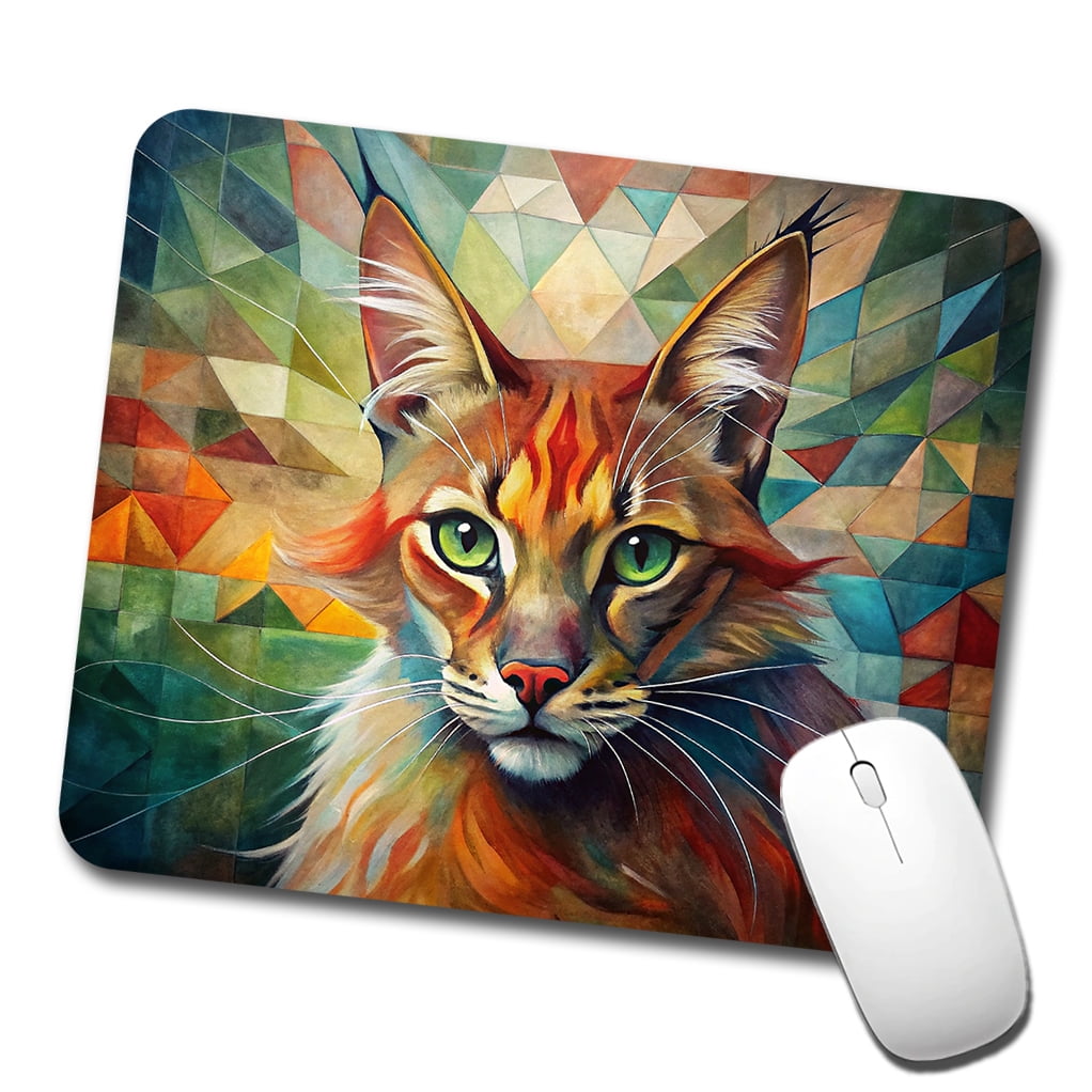 Somali Cat Abstract Art Mouse Pad Low Profile Gaming Mat - Walmart.com