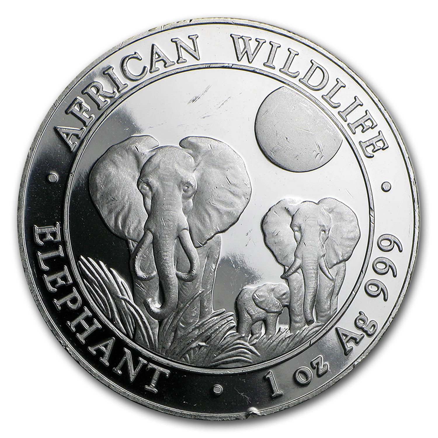 Somalia 1 oz Silver Elephant (Random dates, Abrasions) - Walmart.com