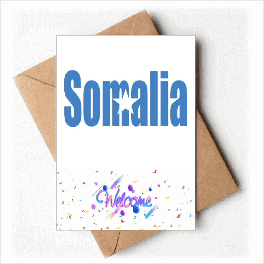 Somalia Country Flag Name Welcome Back Greeting Cards Envelopes Blank ...