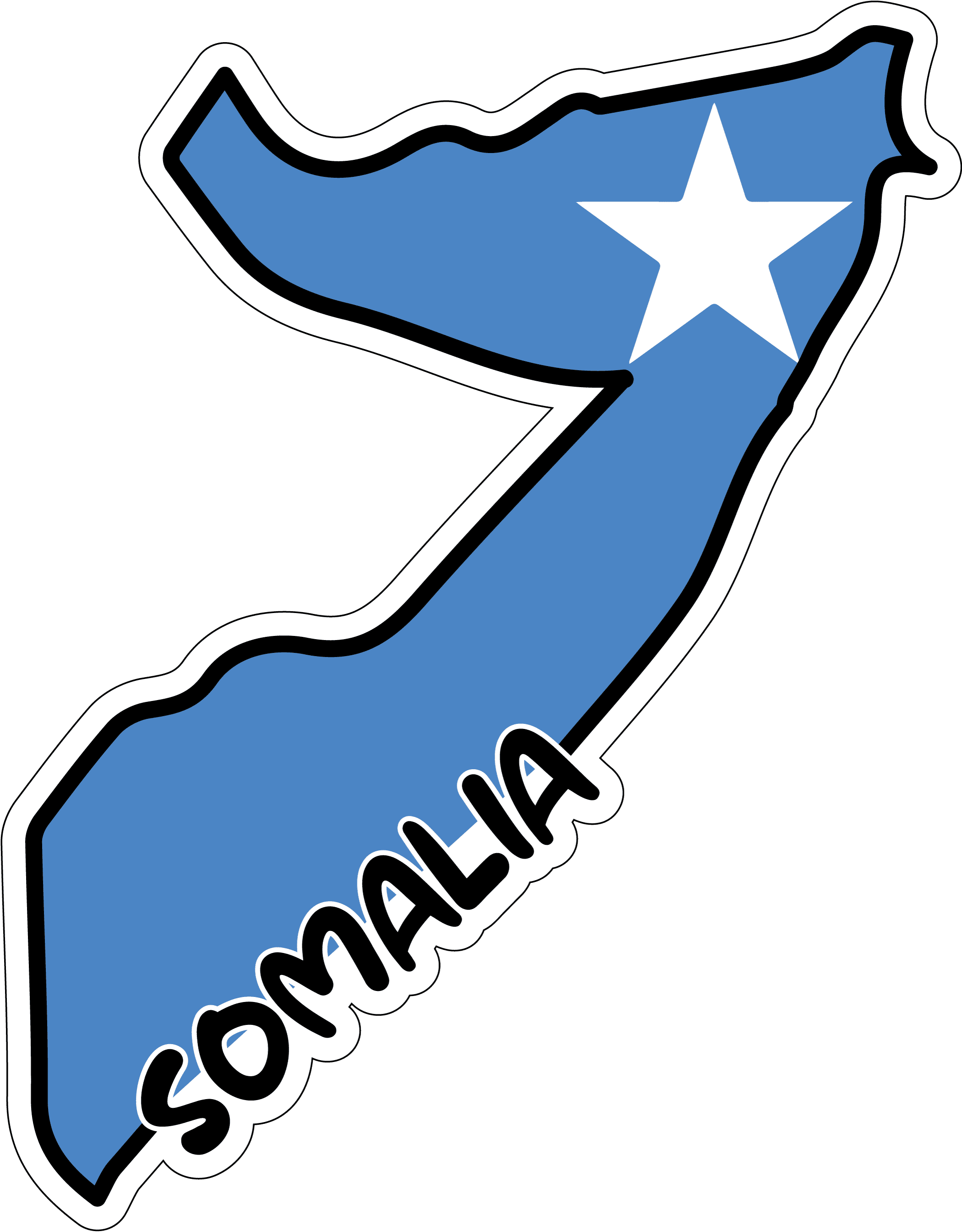 Somalia Map Flag Sticker Decal / Federal Republic of Somalia ...