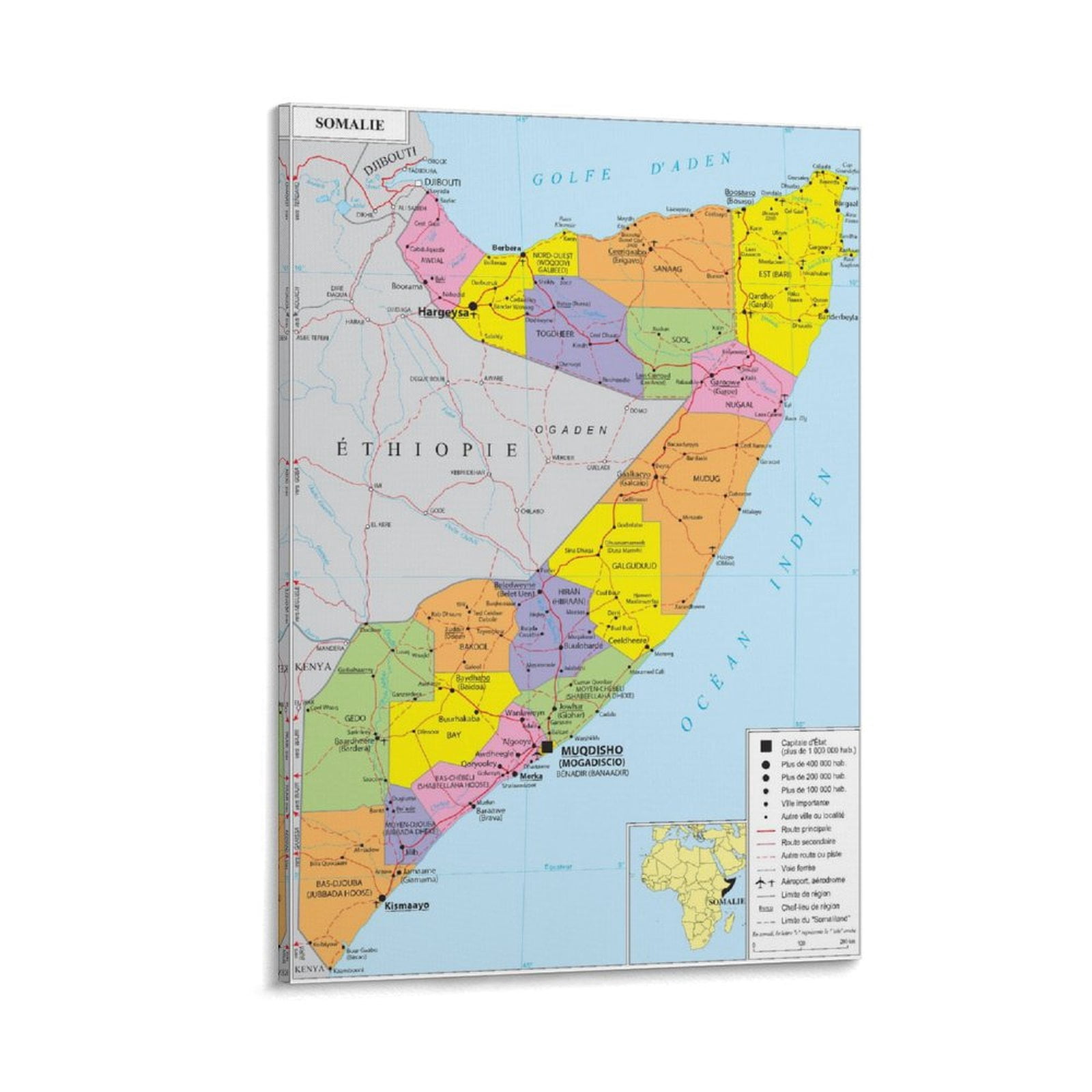 Somalia Map Posters Gifts Canvas Painting Poster Wall Art Decorative ...