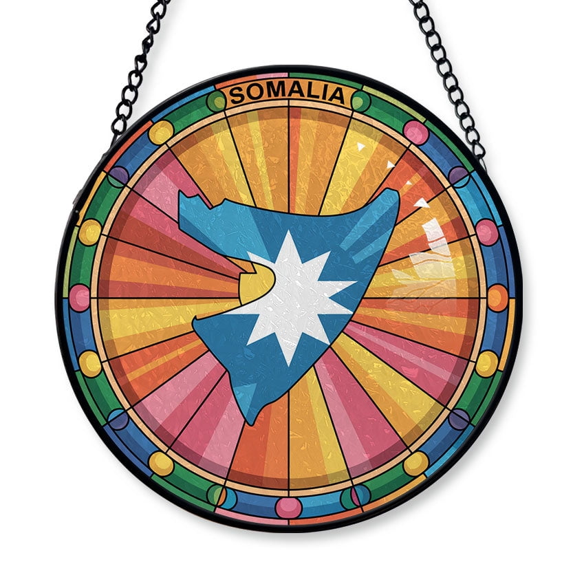 Somalia Travel Decor Suncatcher Stained Glass Window Hanging, Gift for ...