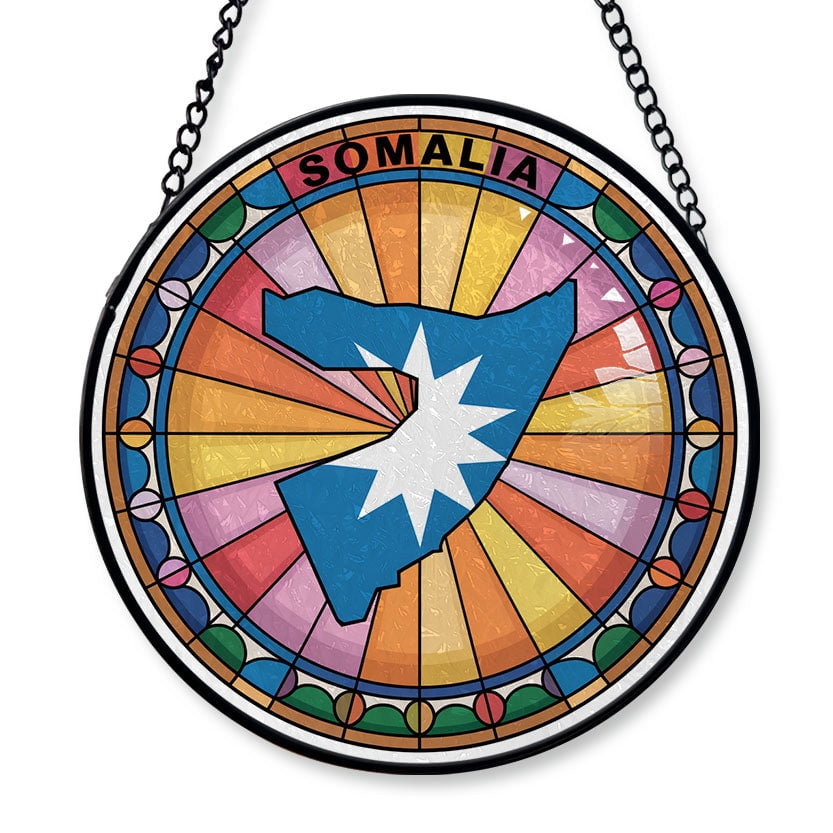 Somalia Travel Decor Suncatcher Stained Glass Window Hanging, Gift for ...