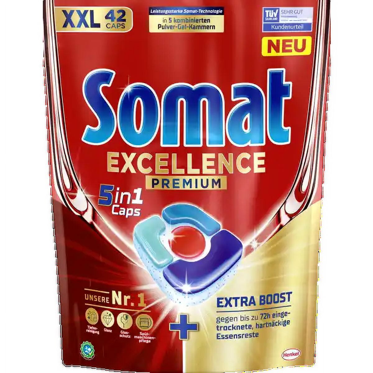 Somat Excellence Dishwasher tabs XL Pack: 42 caps - Walmart.com