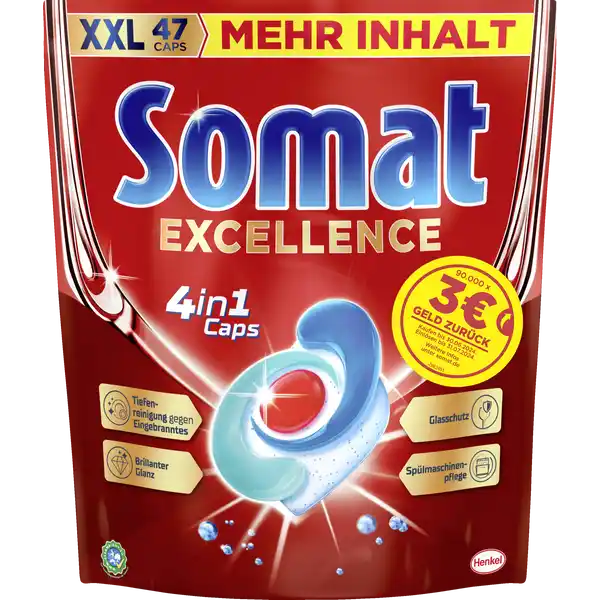 Somat Excellence Dishwasher tabs XXL Pack: 47 caps - Walmart.com