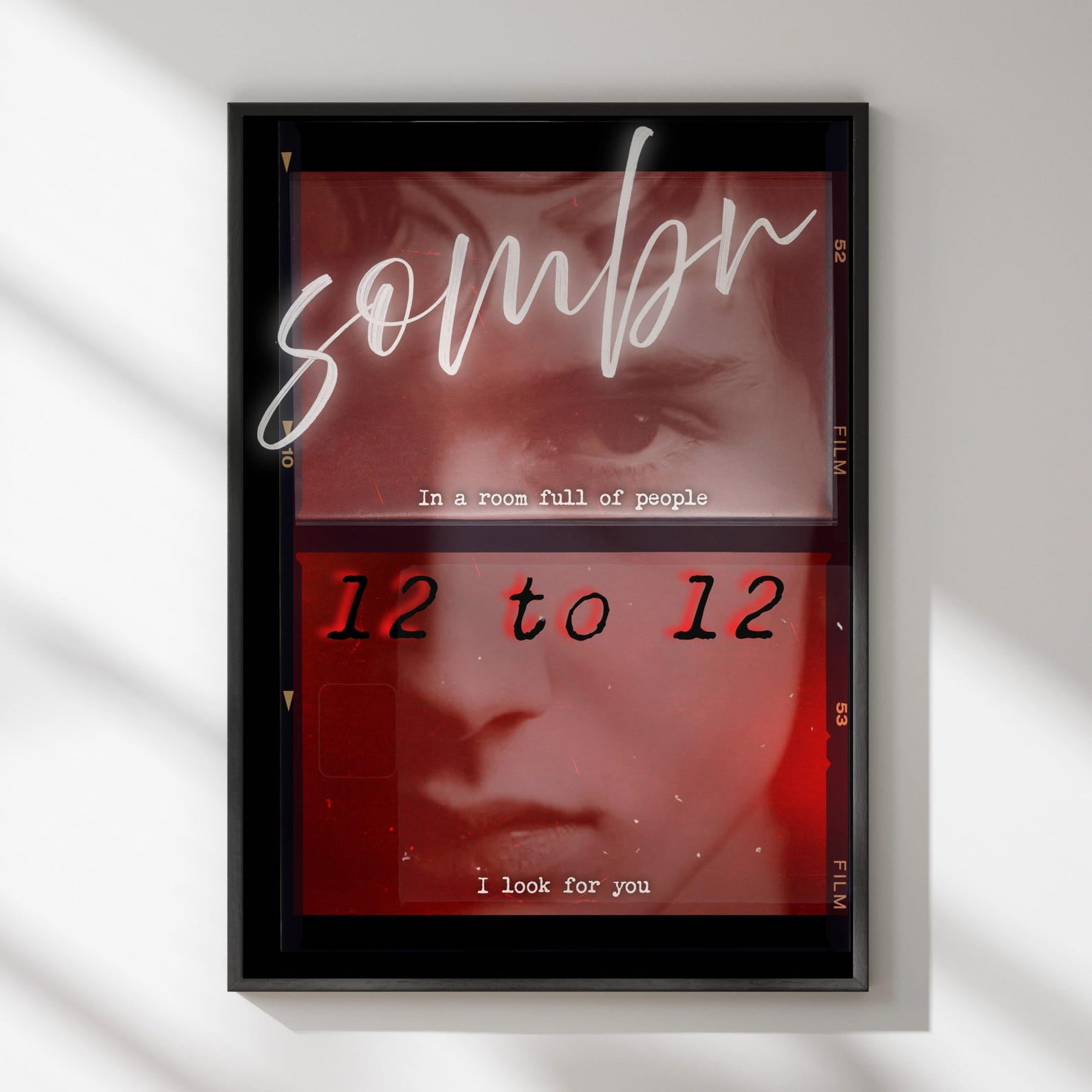 Somber Mood Film Aesthetic Poster, Red Tone Emotional Portrait, Size ...