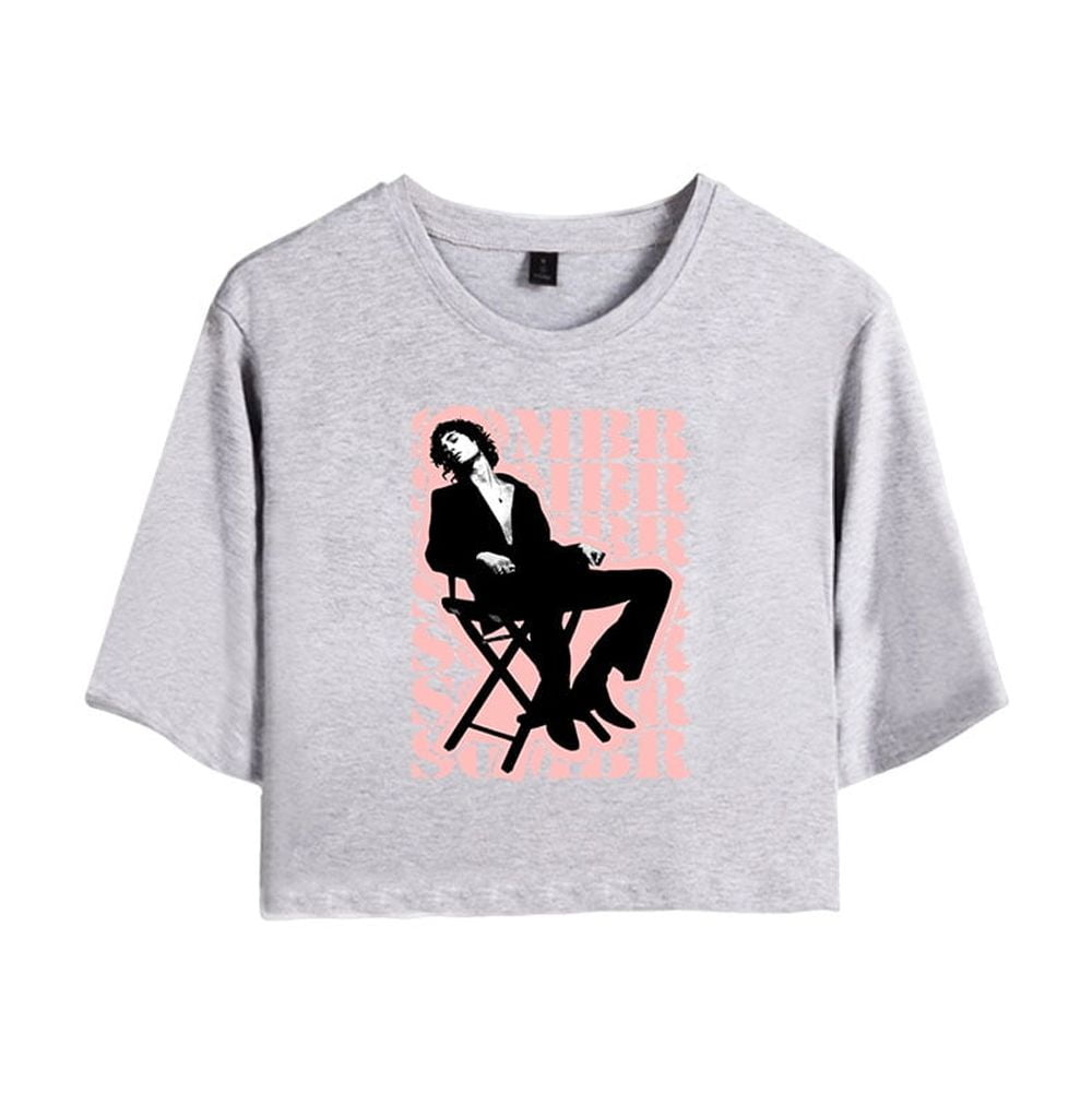 Sombr Merch Album Photos Crop Top Midriff-Baring Tshirt Girl Short ...