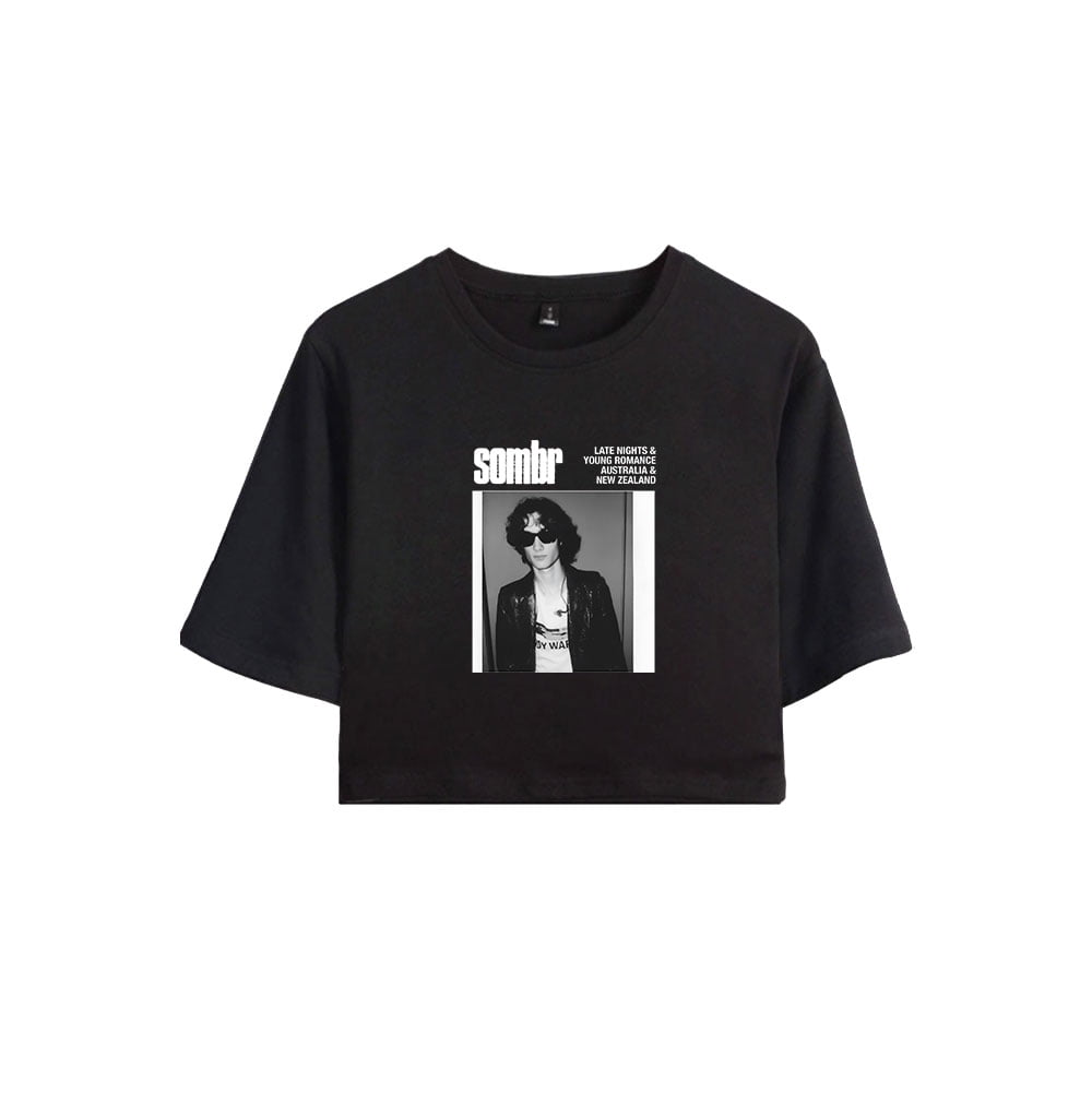 Sombr Merch Late Nights & Young Romance Crop Top Graphic T-shirt Women ...