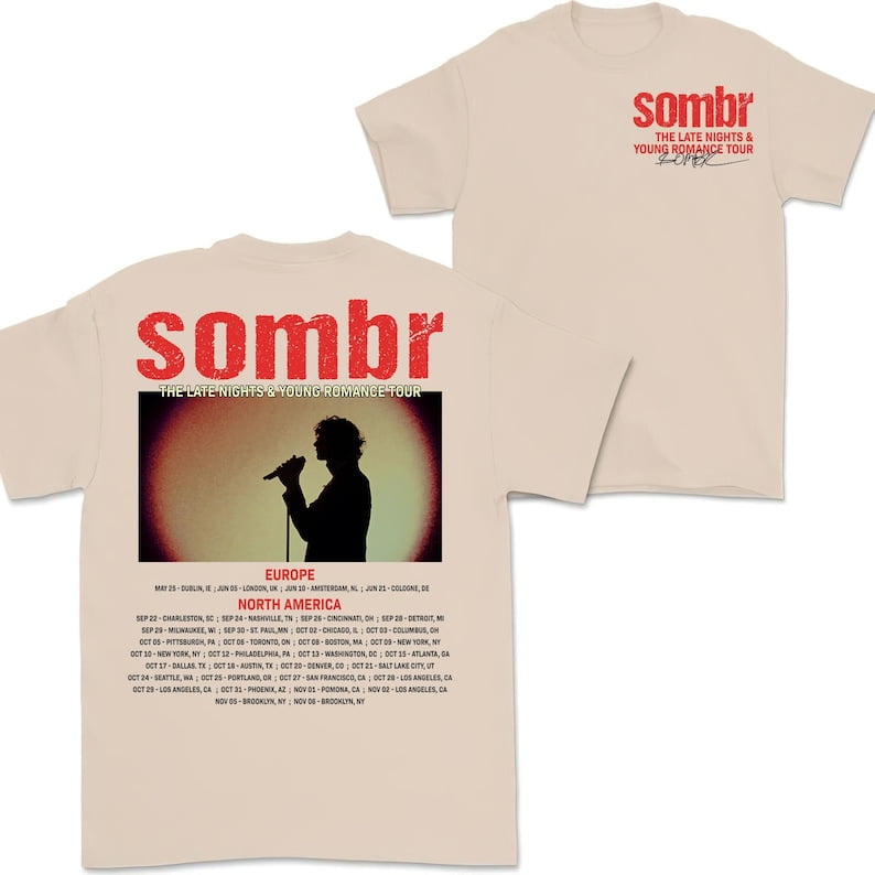 Sombr Shirt - Sombr Indie Singer Shirt, Sombr Merch, Graphic Tee ...