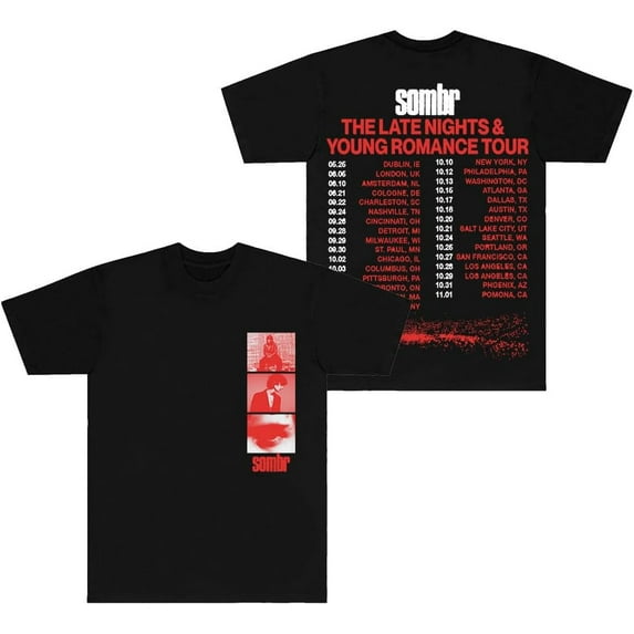 Sombr The Late Nights & Young Romance Tour 2025 Merch Unisex Short ...