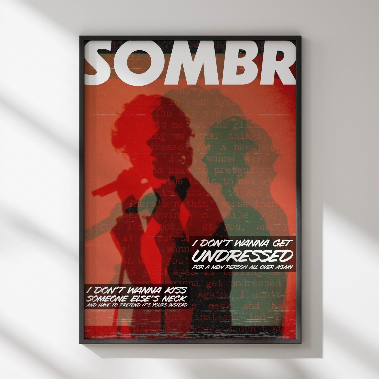 Sombr Undressed Concert Poster, Moody Alternative Music Wall Art, Size ...