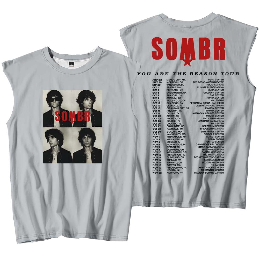 Sombr You Are the Reason Tour 2026 Merch Tank Tops Sleeveless T-Shirt ...