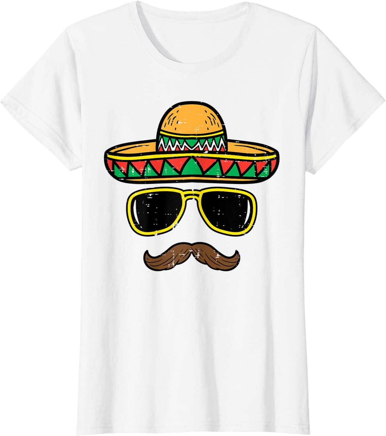Sombrero Face Cinco De Mayo Mexican Fiesta Party T-Shirt - Walmart.com