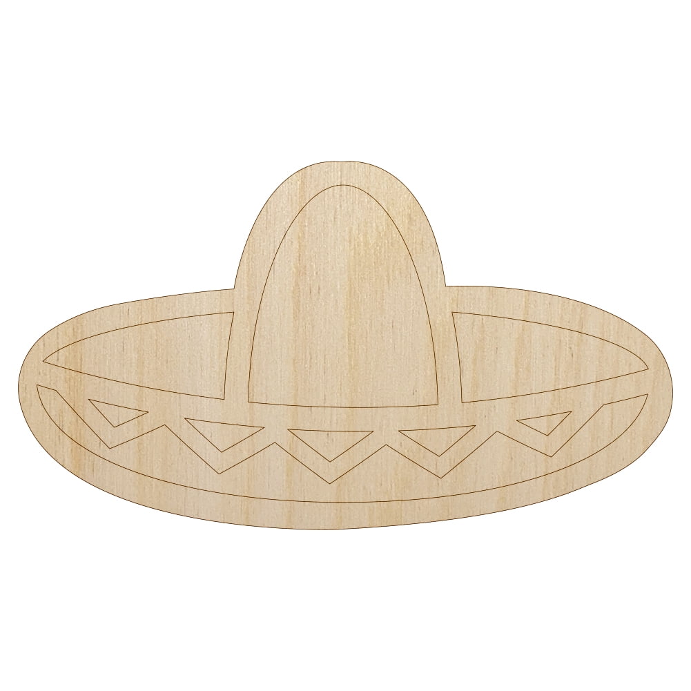 Sombrero Mexico Mexican Fiesta Hat Wood Shape Unfinished Piece Cutout ...