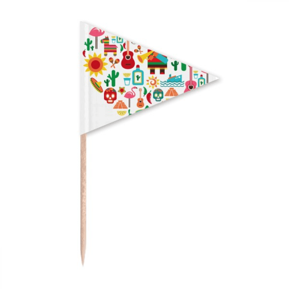Sombrero Suger l Mexico Mexican Flango Toothpick Triangle Cupcake ...