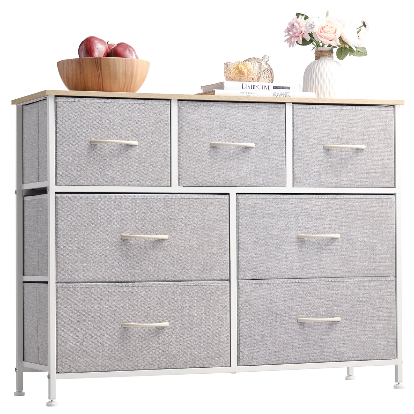 Somdot Dresser, 7-Drawer Fabric Storage Tower with Large Capacity ...