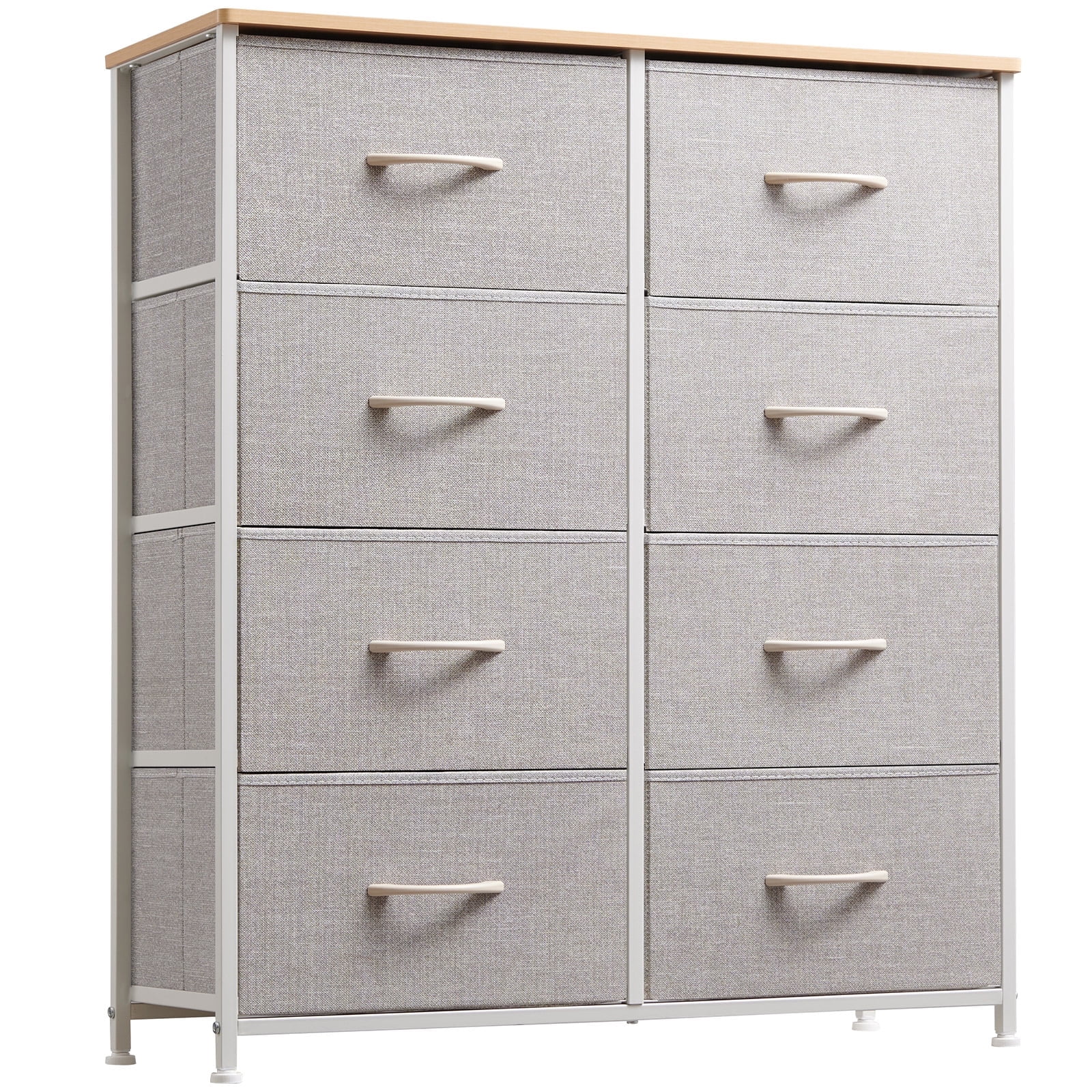 Somdot Dresser with 8 Easy Pull Drawers 4-Tier Wide Fabric Dresser ...