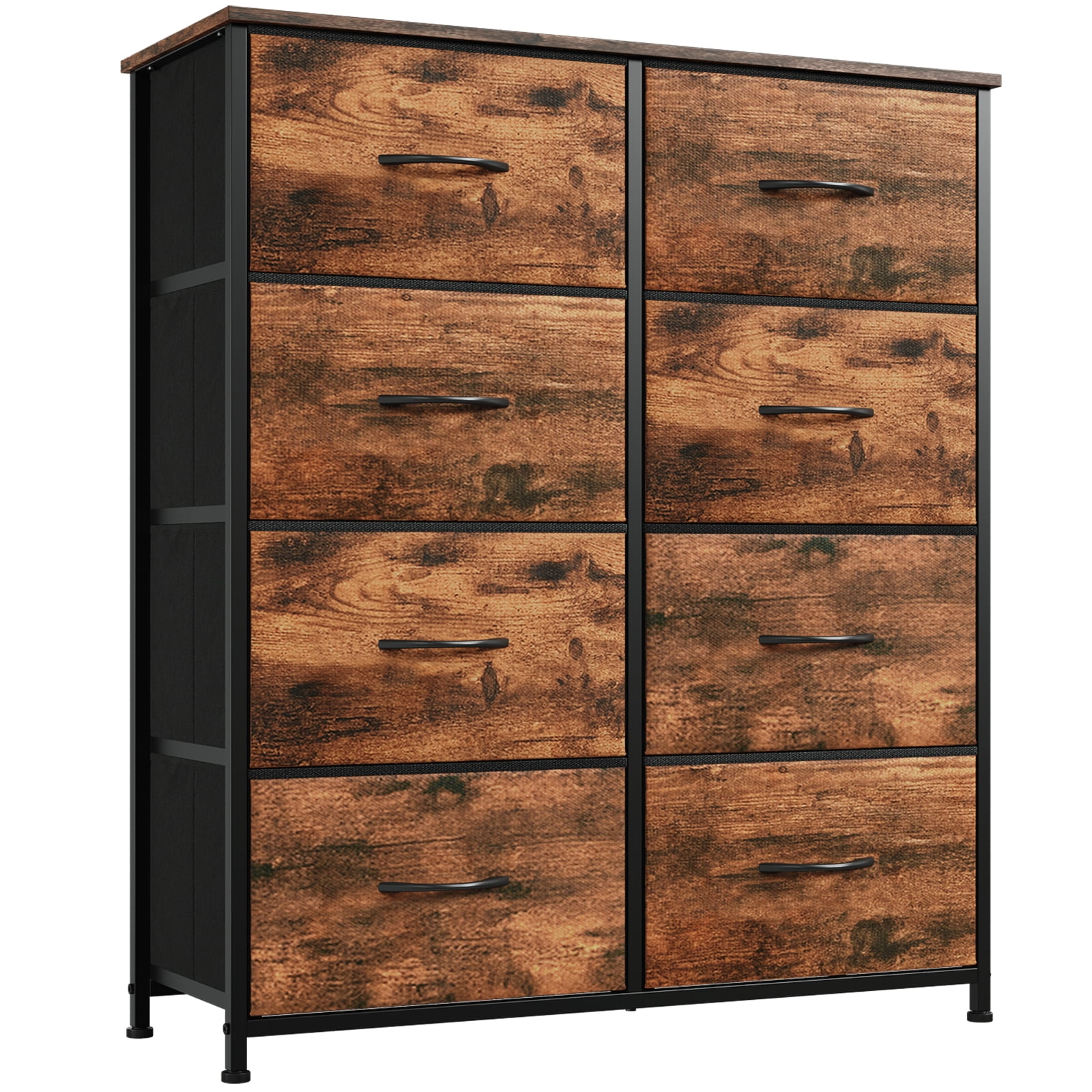 Eunos Dresser with 8 Easy Pull Drawers 4-Tier Wide Fabric Dresser ...