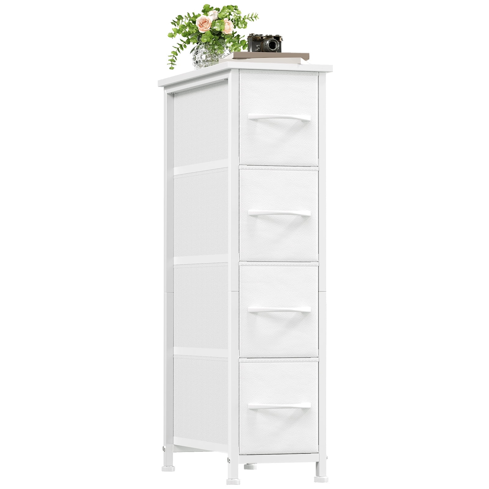 Eunos Narrow Dresser with 4 Slim Drawers for Bathroom Storage Cabinet ...