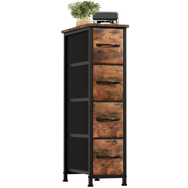 Eunos Narrow Dresser with 4 Slim Drawers for Bathroom Storage Cabinet ...