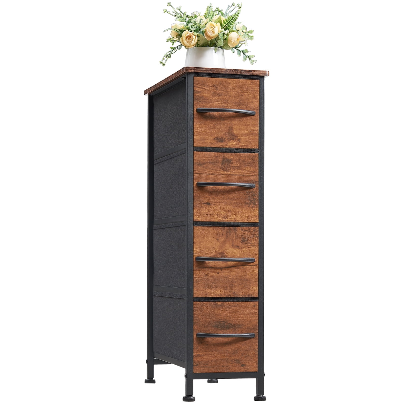 Somdot Narrow Dresser with 4 Slim Drawers for Bathroom Storage Cabinet ...