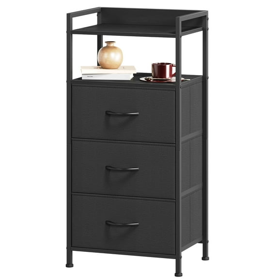 SUMELL 3-Drawer Fabric Dresser, Wheeled Chest Tower, Mobile Vertical ...
