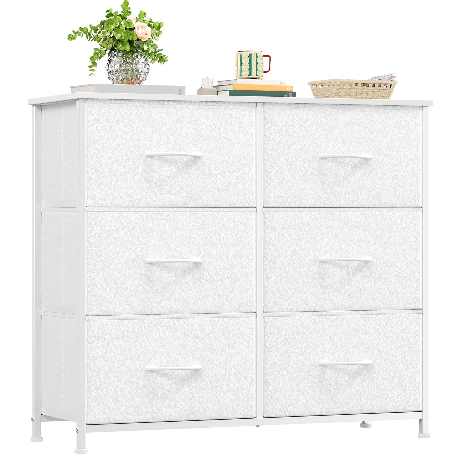 Eunos Wide Dresser 3-Tier with 6 Removable Fabric Drawers for Closet ...