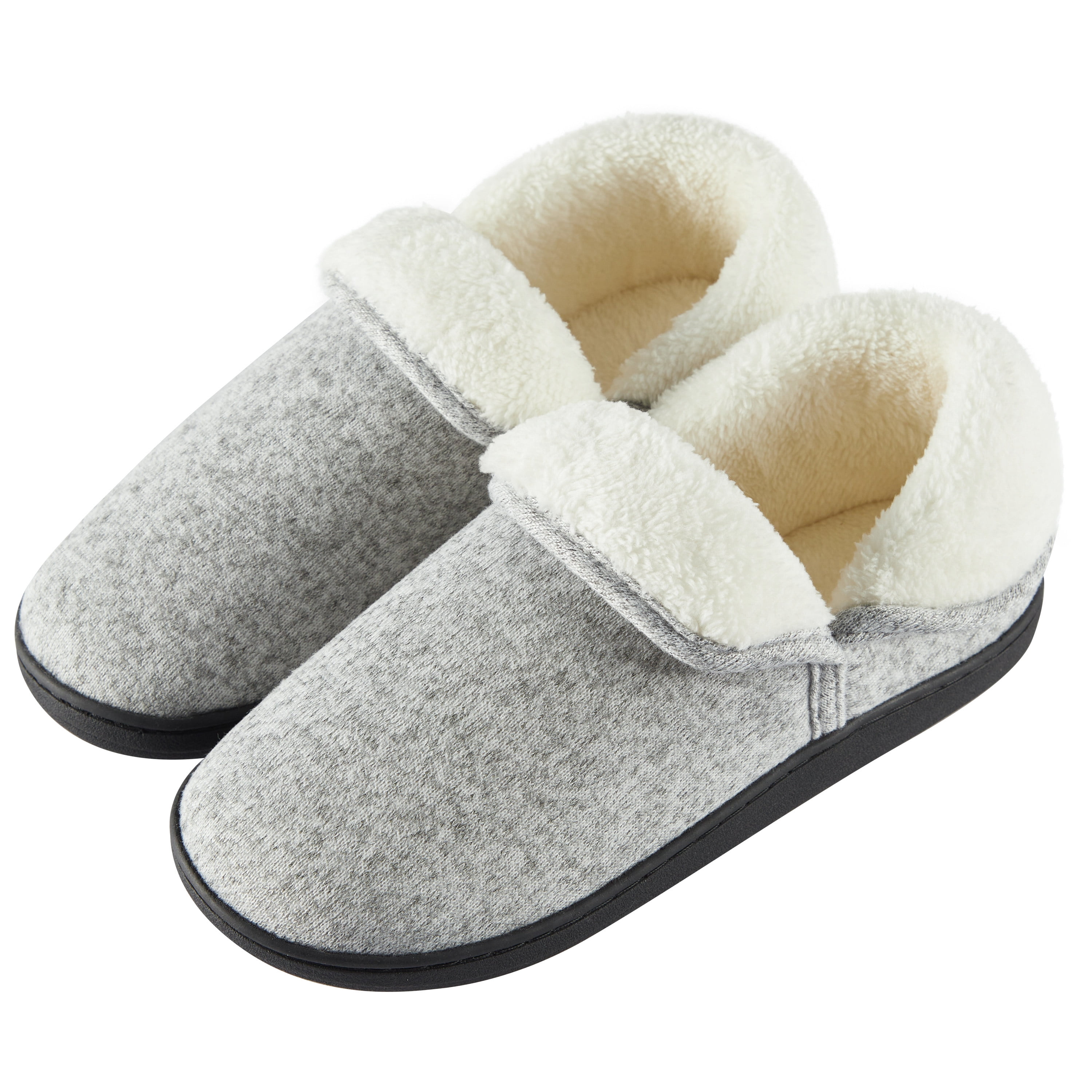 Somdot Women's Knit Bootie Slippers Comfy Warm Plush Memory Foam Shoes ...