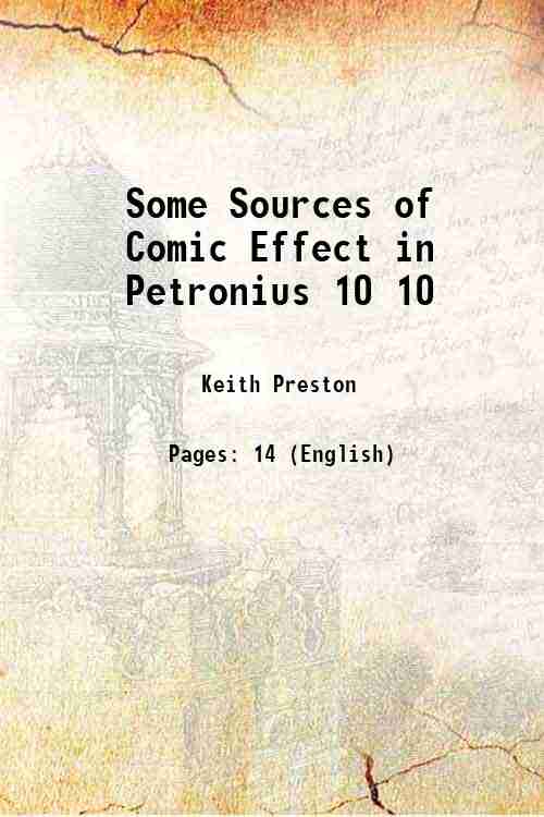 Some Sources of Comic Effect in Petronius Volume 10 1915 - Walmart.com