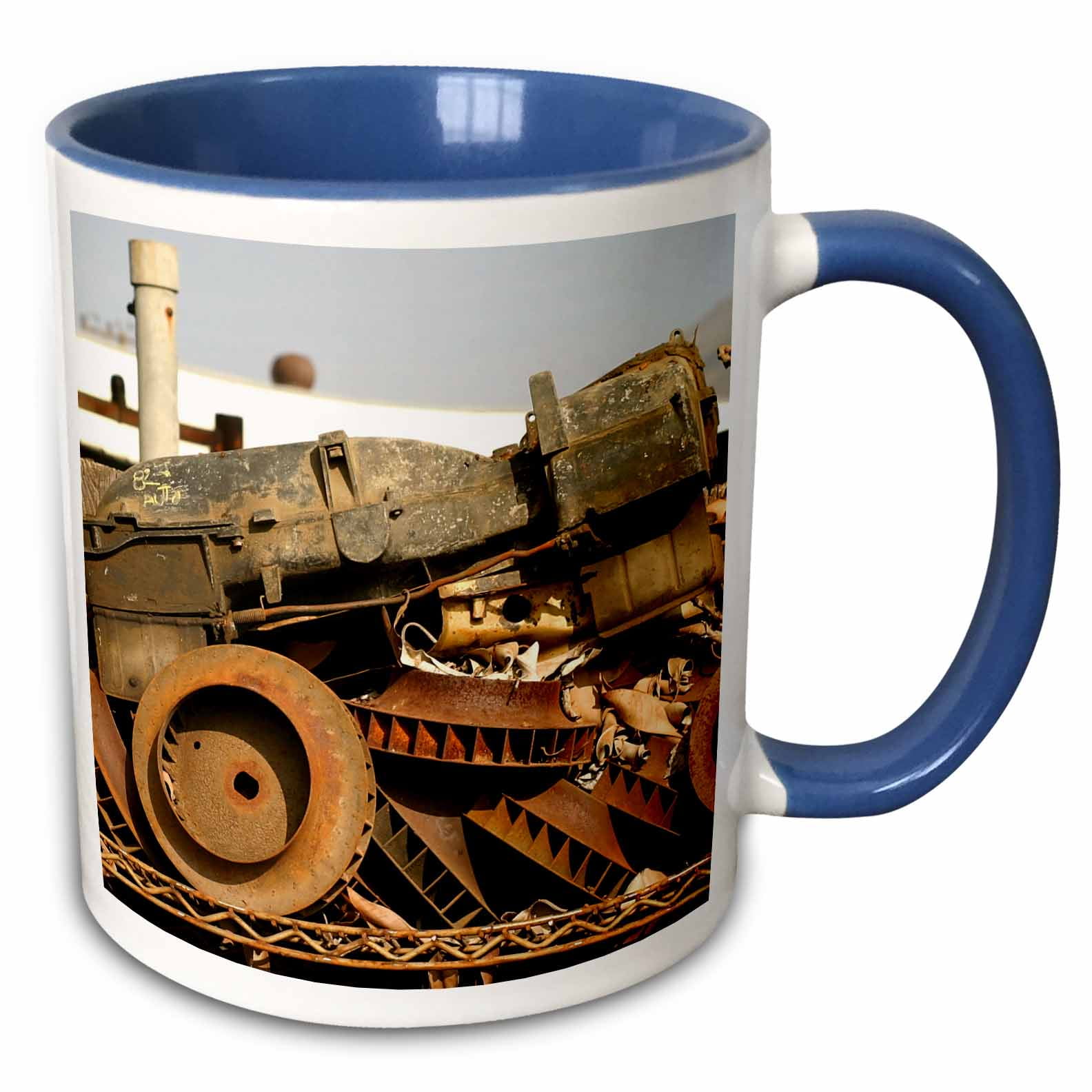 Some junk in a junk yard - tractor, metal, rust, rusty, corrosion ...