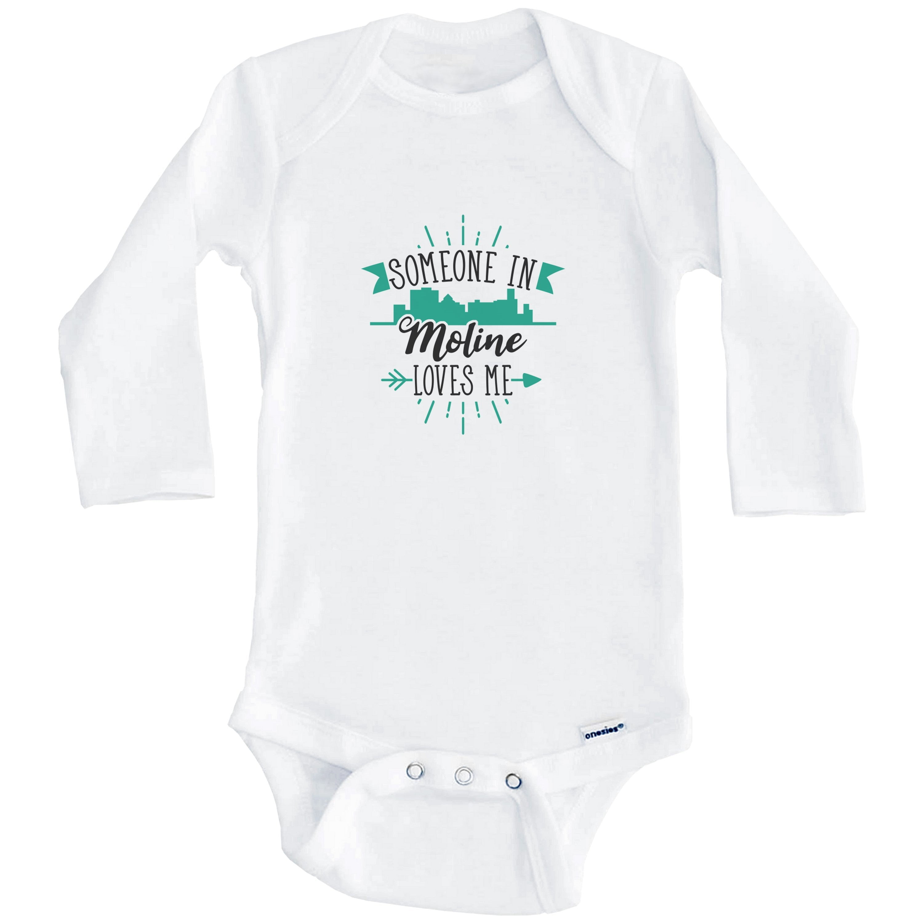 Someone In Moline Loves Me Moline IL Skyline One Piece Baby Bodysuit ...