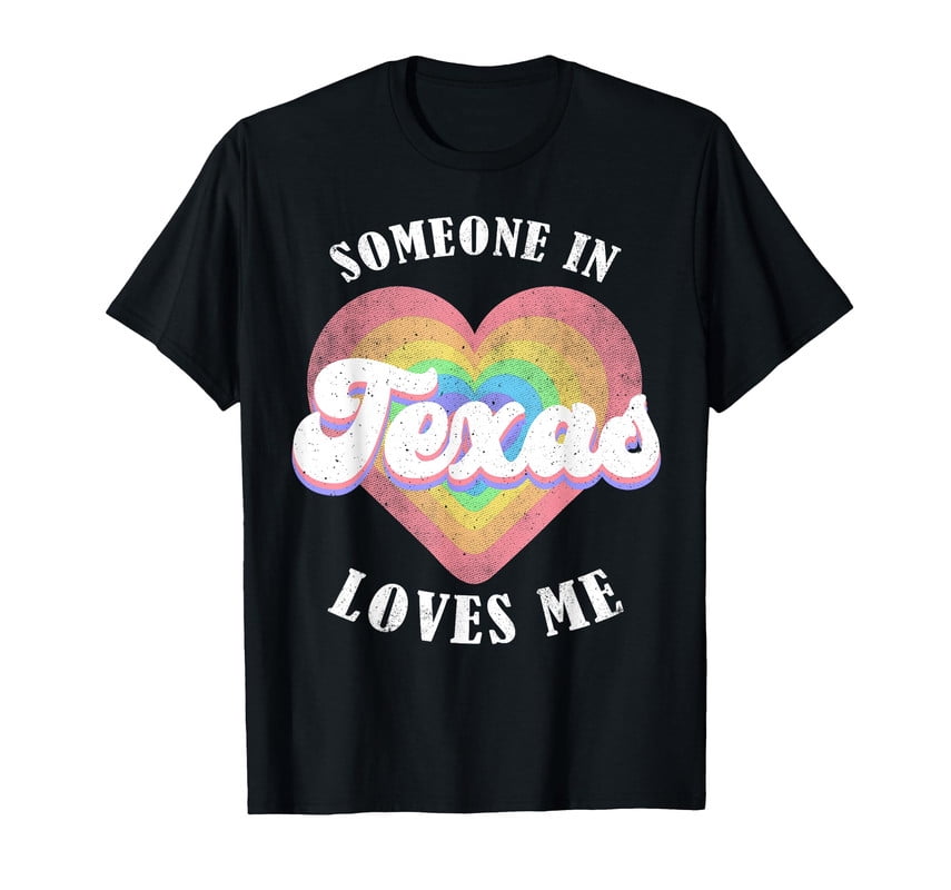 Someone In Texas Loves Me Heart Retro Groovy T-Shirt - Walmart.com