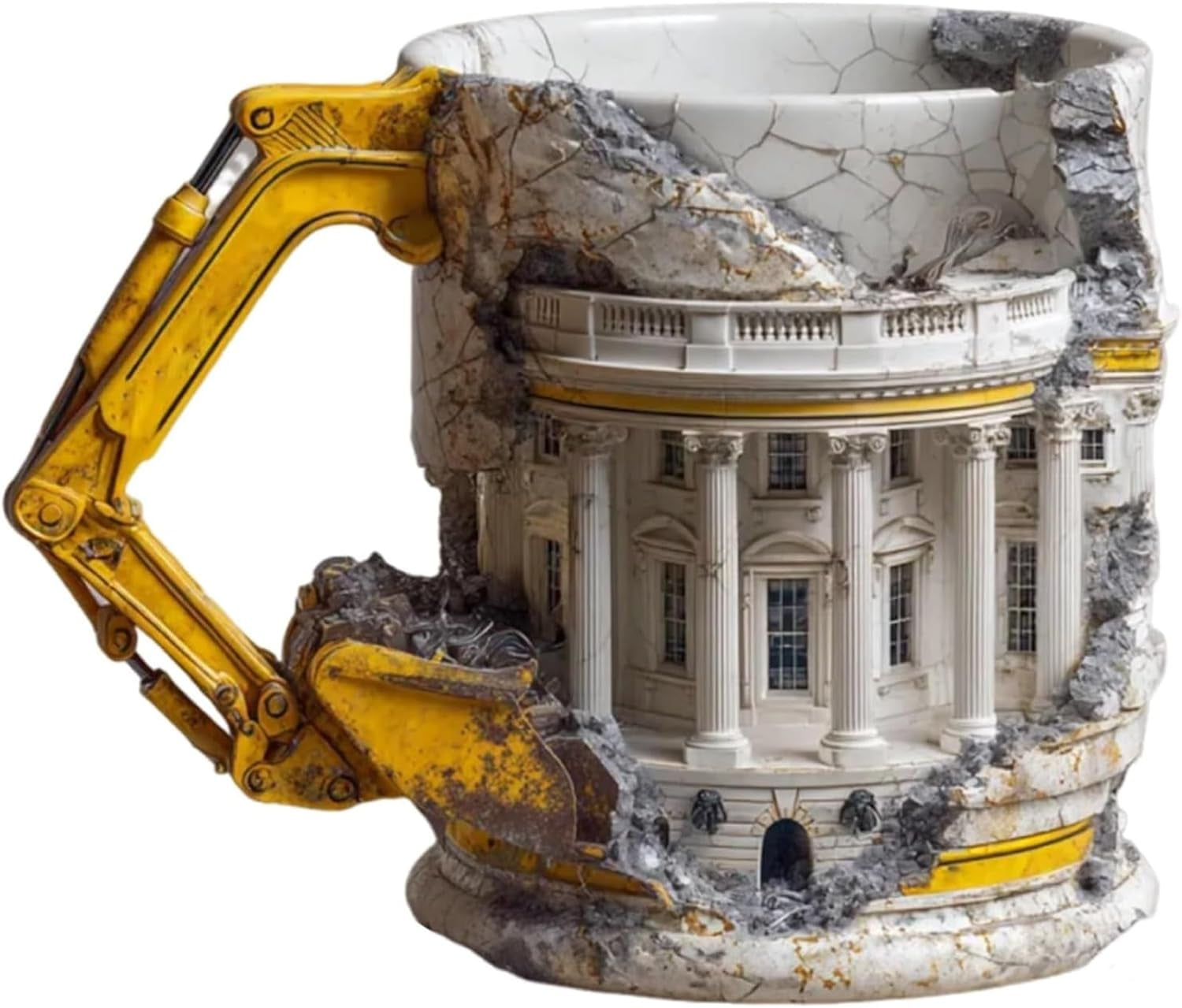 Someone Lied Demolition Mug, 3D Building Print Excavator Shaped Ceramic ...