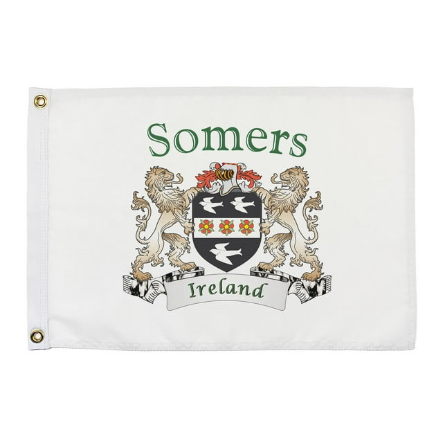 Somers Irish Coat of Arms Small White Flag - 16"x10.5" inches - Walmart.com