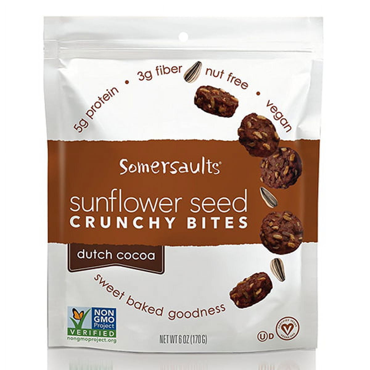 Somersaults Dutch Cocoa Sunflower Seed Crunchy Bites 6 oz Bags - Pack ...