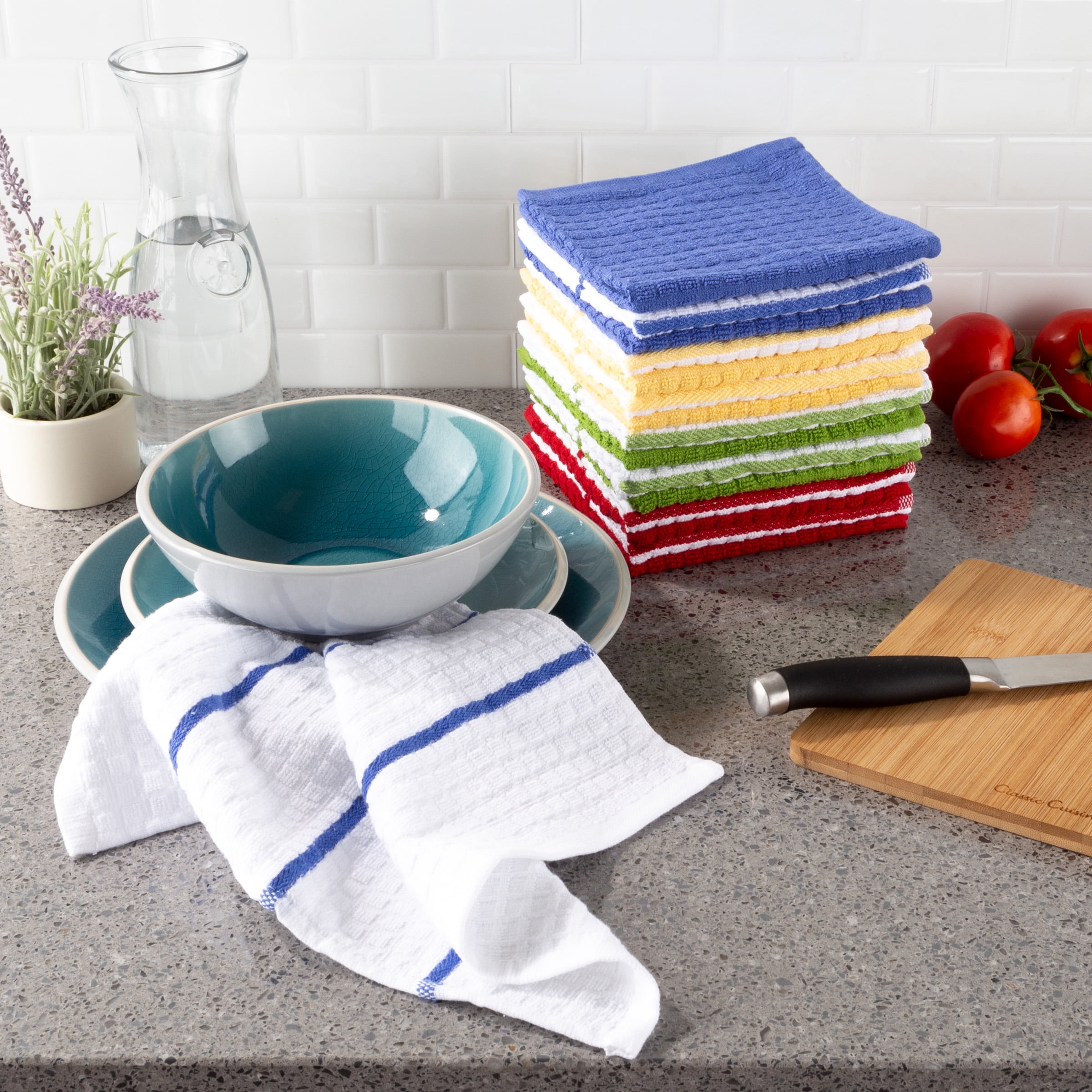 Somerset Home, 16 Pack, Absorbent Dish Cloths, Assorted Colors ...