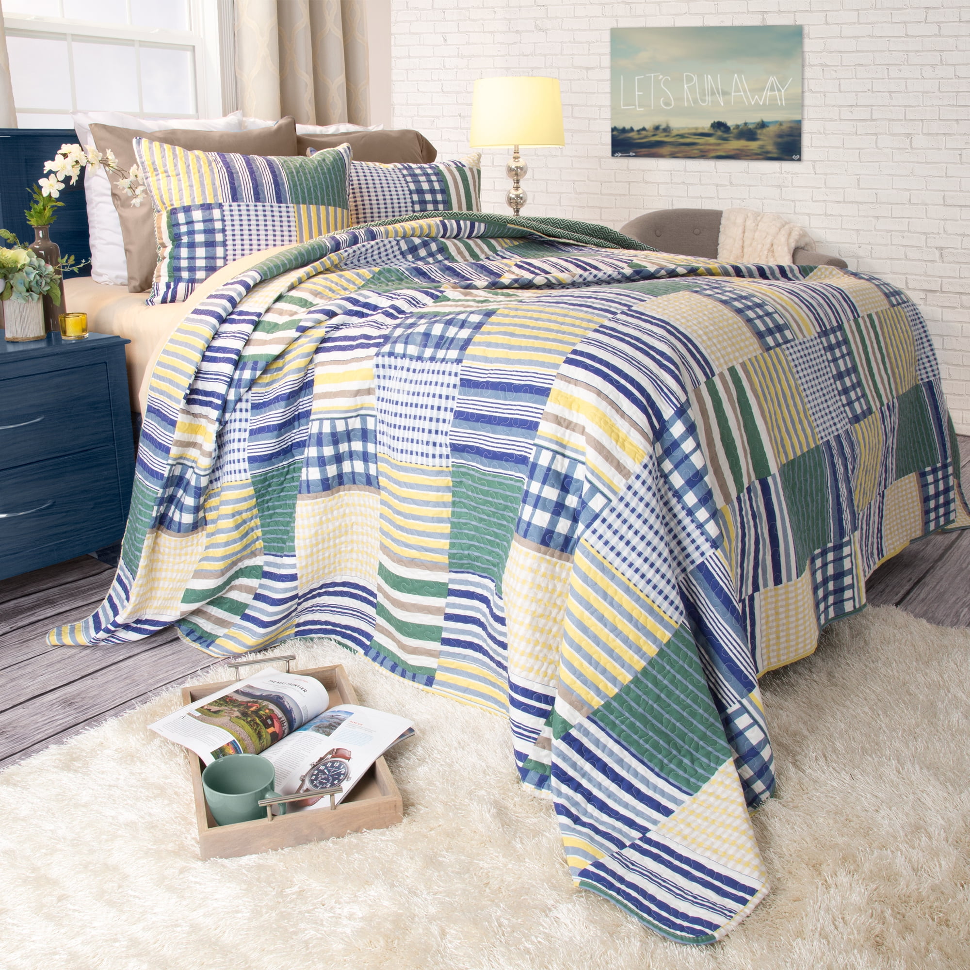 Somerset Home Lynsey Patchwork Full/Queen Quilt Set - Walmart.com