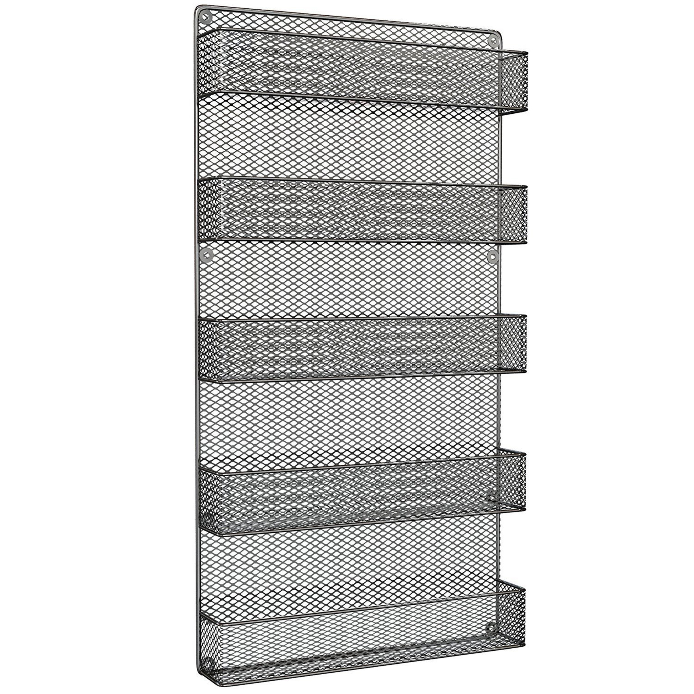 Wall-mount Spice Rack with guard rail, Chrome - Set of 4 - Walmart.com