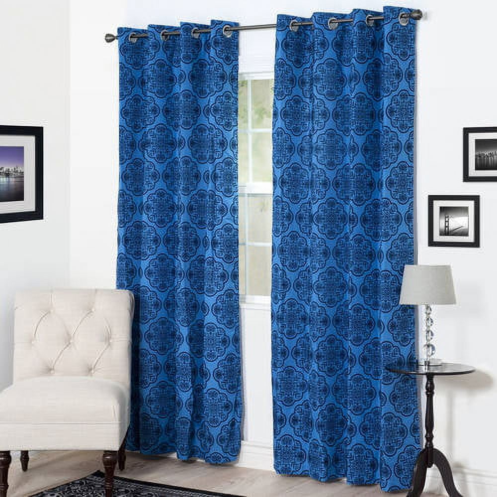 Somerset Home Dana Flocked Curtain Panel - Walmart.com