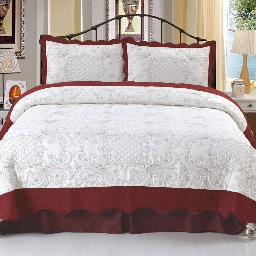 Free Shipping! Somerset Home Vintage Modern Embroidered Quilt Bedding ...