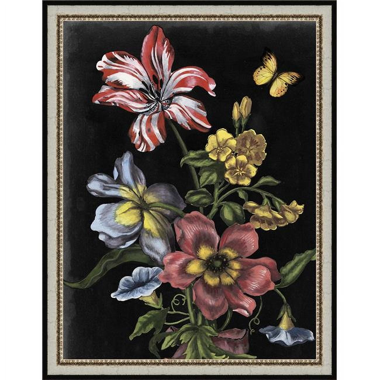 Somerset House Publishing 7070 26 x 20 in. Dark Floral I, Framed Fine ...