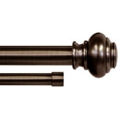 Ball 1" Double Drapery Rod & Hardware Set, 42"-120" Plated Brushed ...