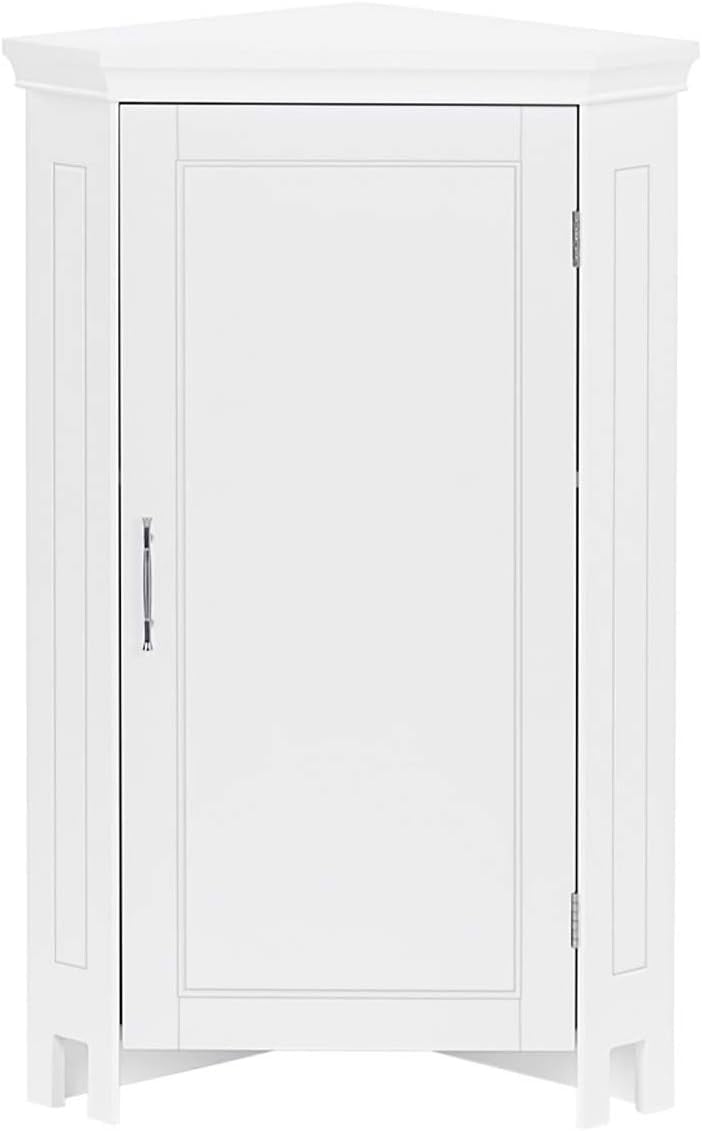 Somerset Single Door Corner Floor Cabinet, White - Walmart.com