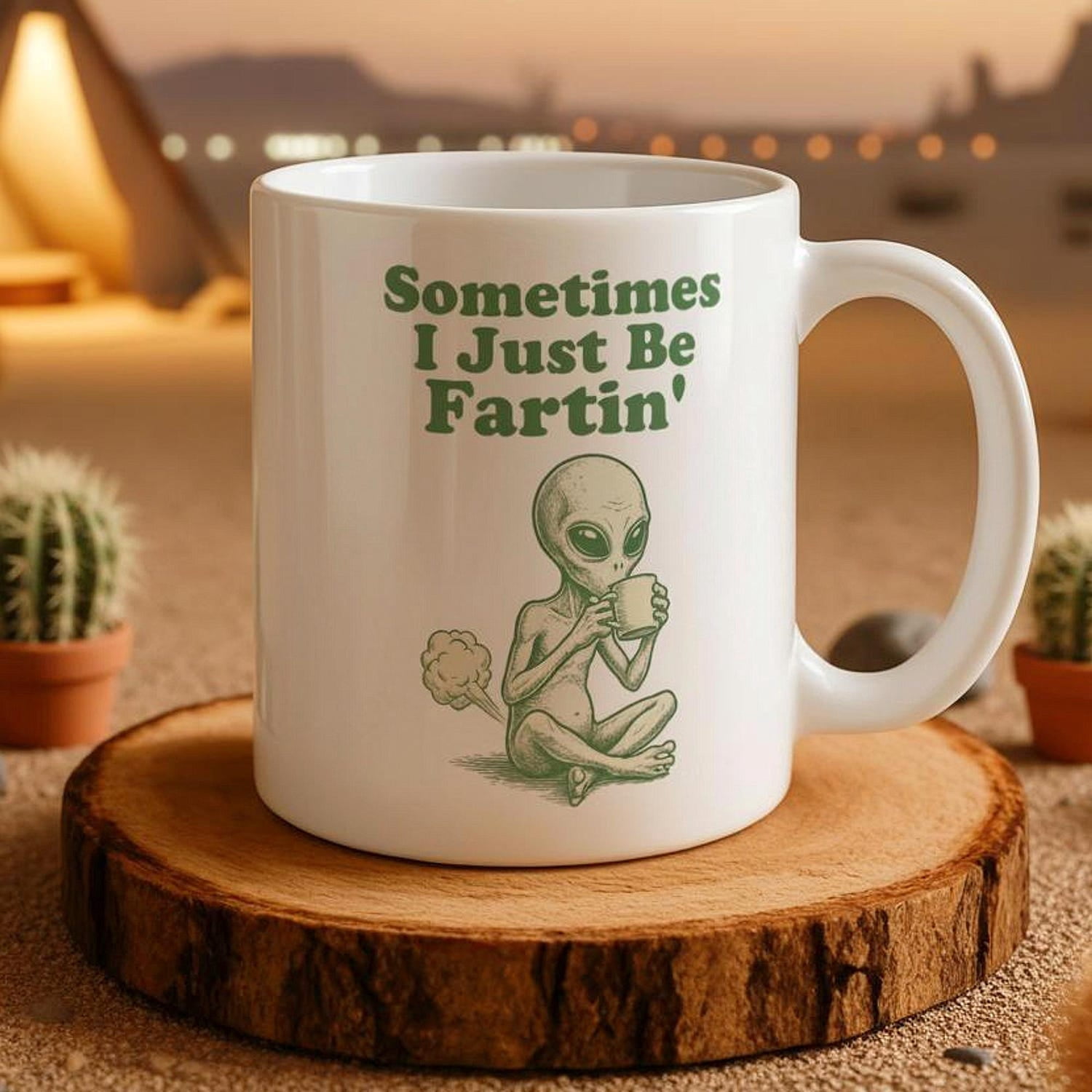 Sometimes I Just Be Fartin Mug, Funny Alien Coffee Cup, Meme Gag Gift ...