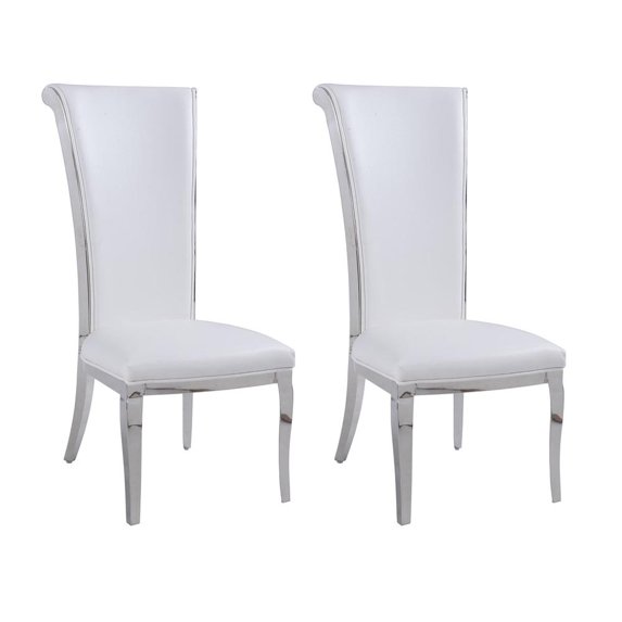 Somette Juliet Tall Rolled Back Side Chair, Set of 2 White - Walmart.com