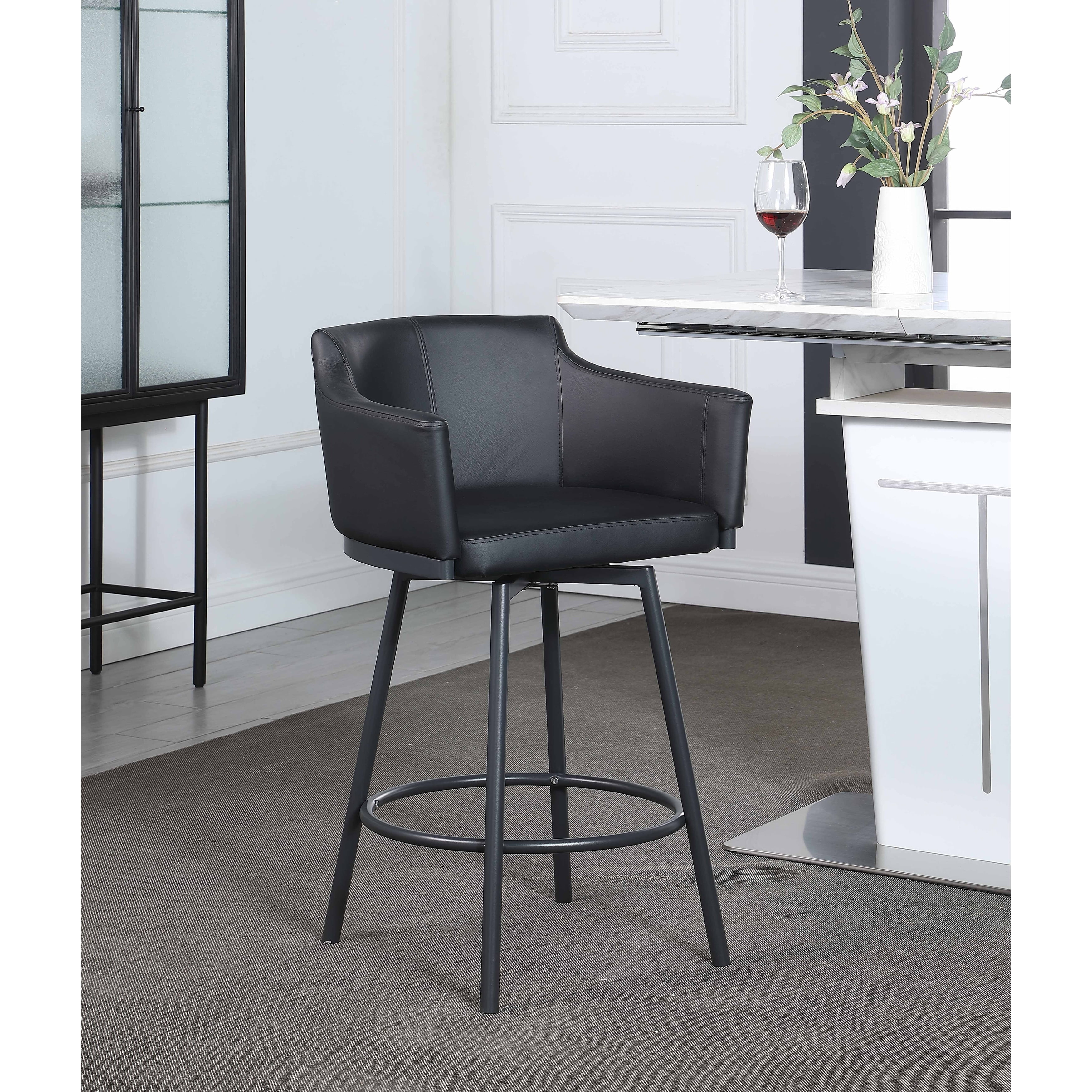 Somette Modern Club Counter Stool with Memory Swivel, Black - Walmart.com