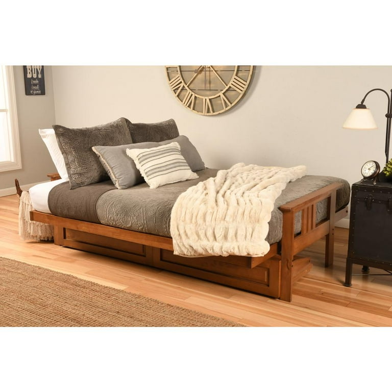 Somette Monterey Full Size Sofa bed Converts to Couch Gray Twill Mattress Barbados Finish Frame Storage Set Walmart