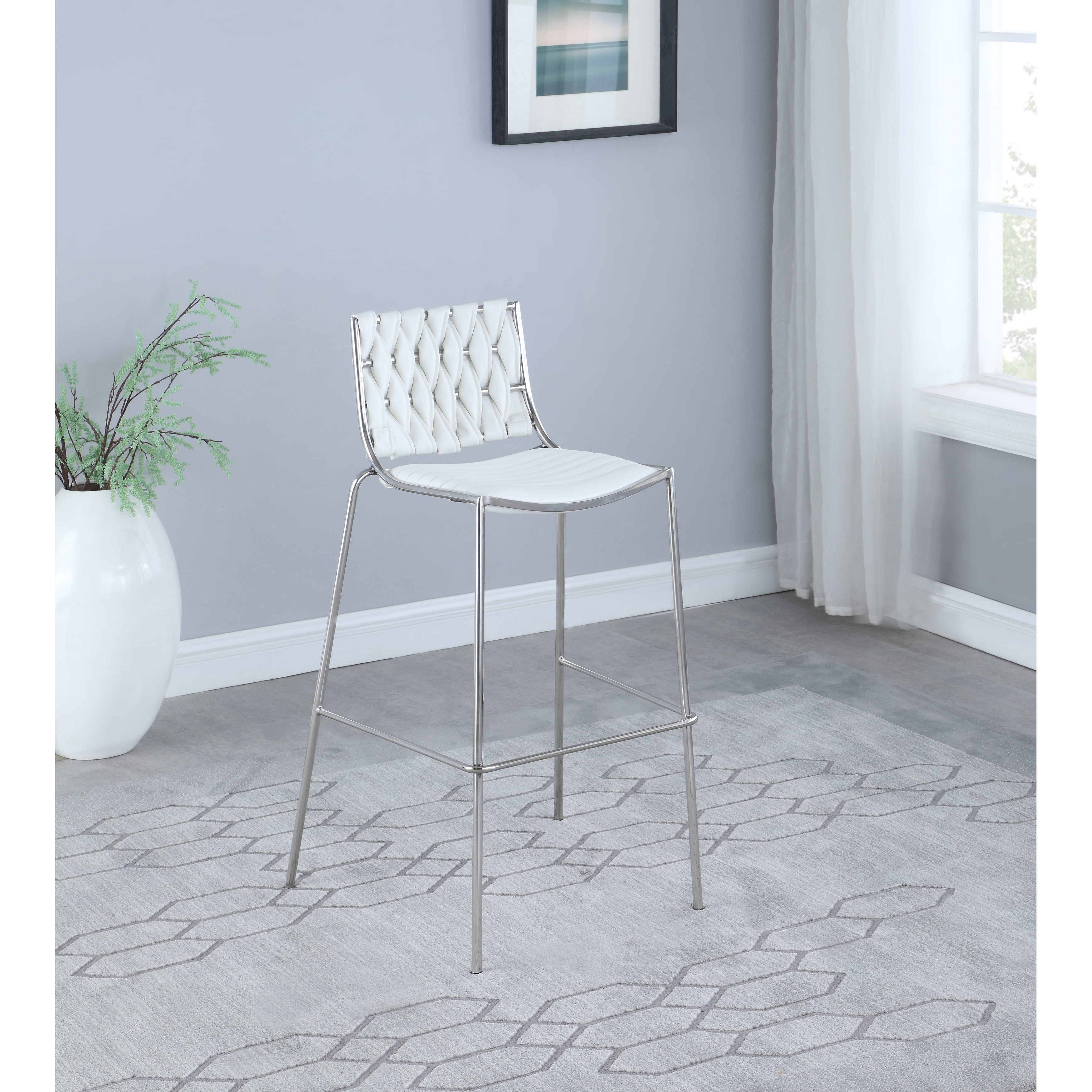 Somette Trevor Stackable Counter Stool with White Weave Back, Set of 2 ...