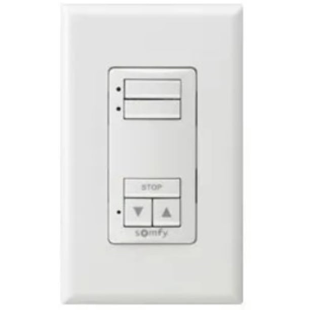 Somfy RTS Wirefree Decoflex Wireless Wall Switch, 2 Channel, White ...